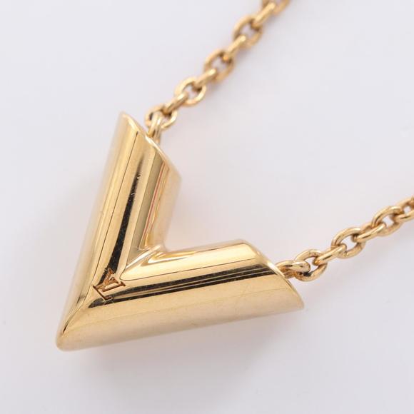 Louis Vuitton | Bags | Louis Vuitton Essential V Necklace Gold Plated ...